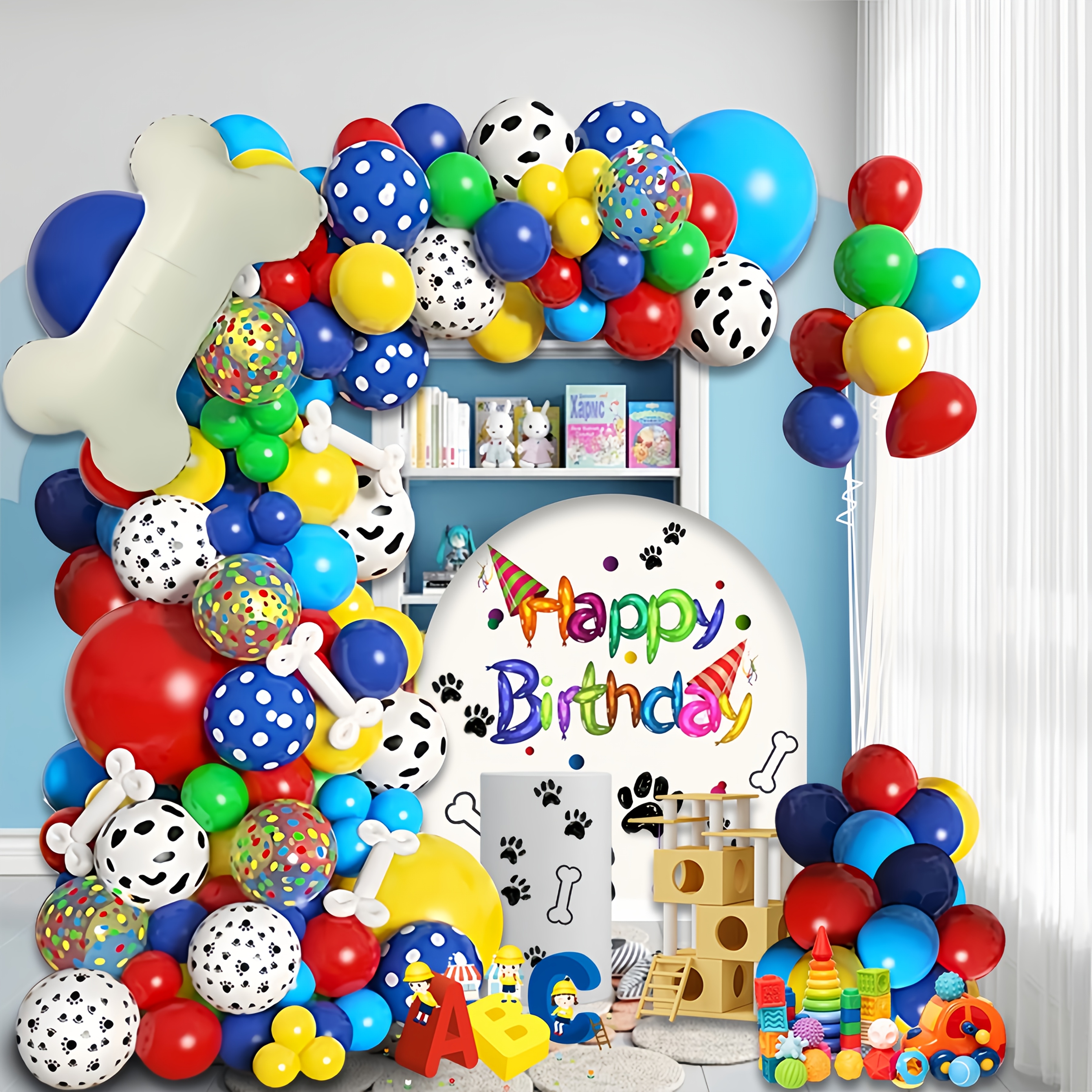 Dog Birthday Decorations Paw Print & Number 3 Balloon Set ??? Dog ...