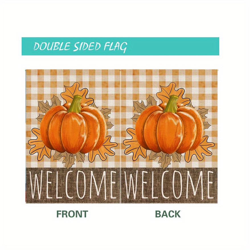 Rustic Autumn Harvest Garden Flag - 12x18 Inch Double-sided Burlap ...