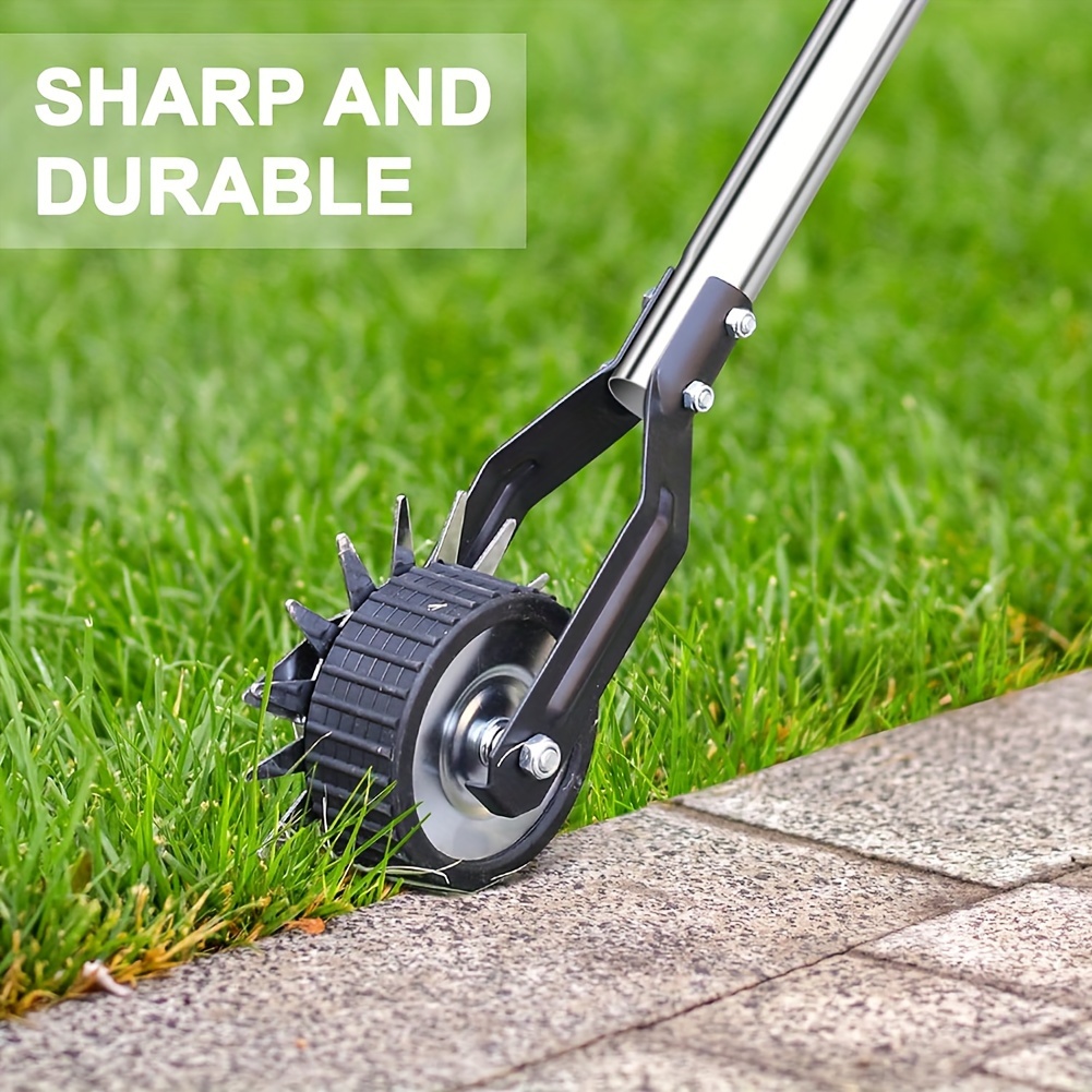 67 inch Stainless Steel Manual Lawn r with Rotary Cutting Roller Handheld Grass Trimmer for Garden Sidewalk Yard