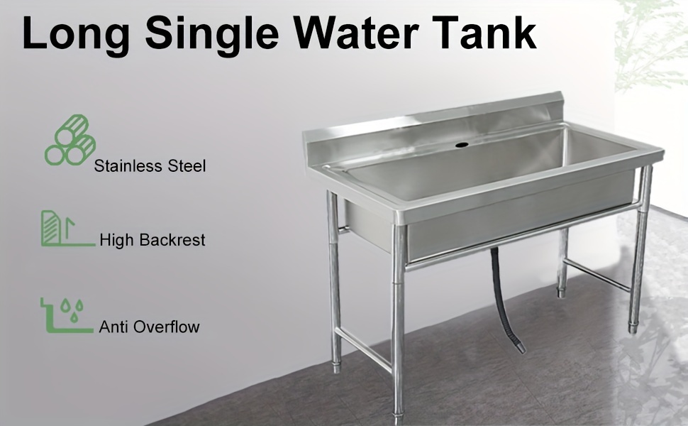 Stainless Steel Kitchen Utility Single Sink Outdoor Free - Temu