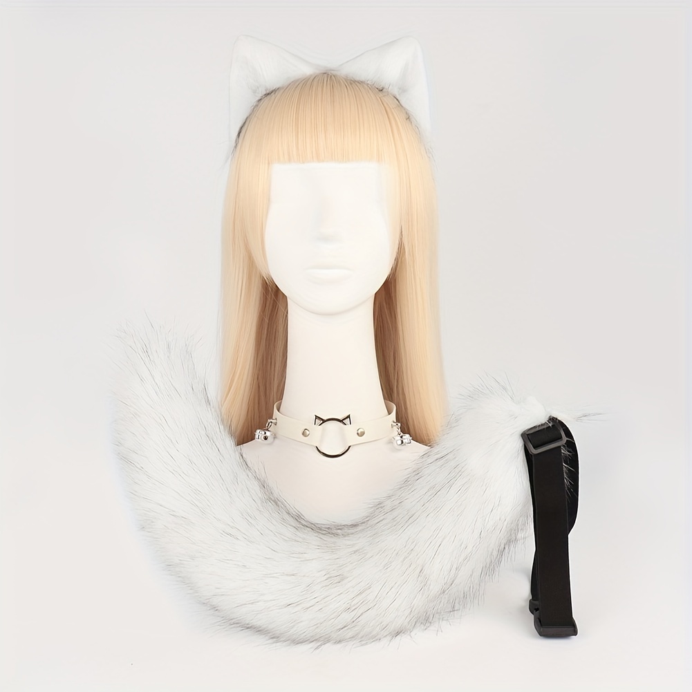 % Polyester Cat Ears Cat Tail Set Fox Cosplay Cat Tail - Temu Canada