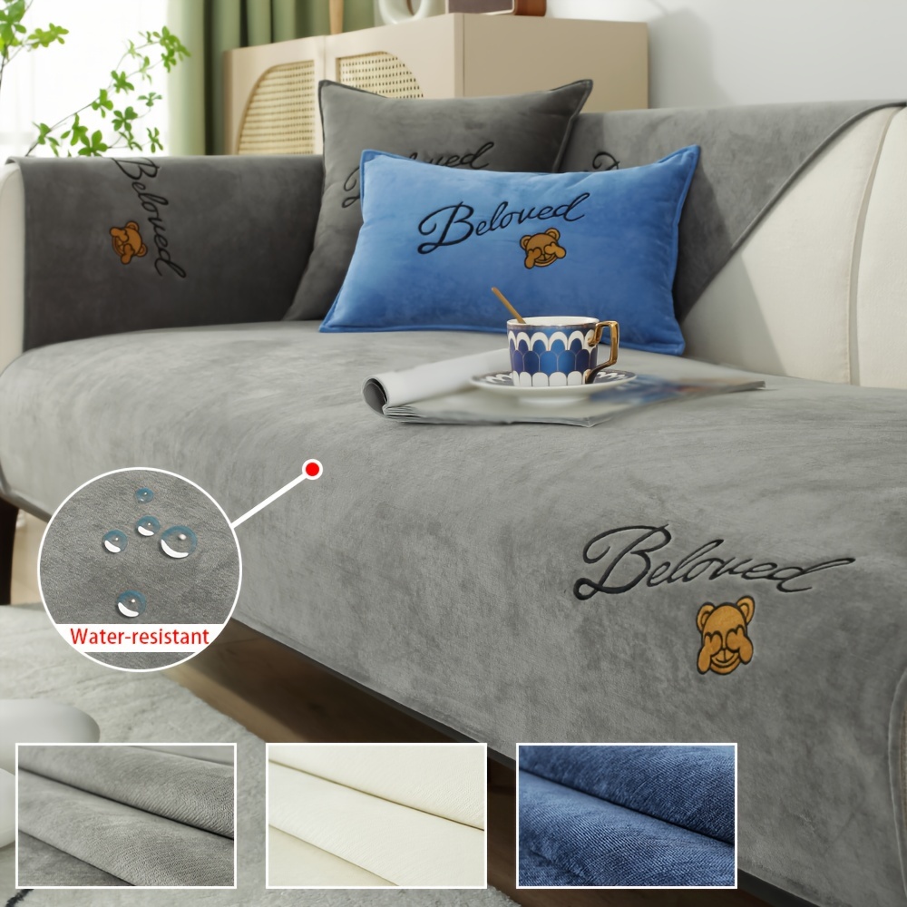 Waterproof Embroidered Sofa Cover Four Seasons Universal - Temu Australia