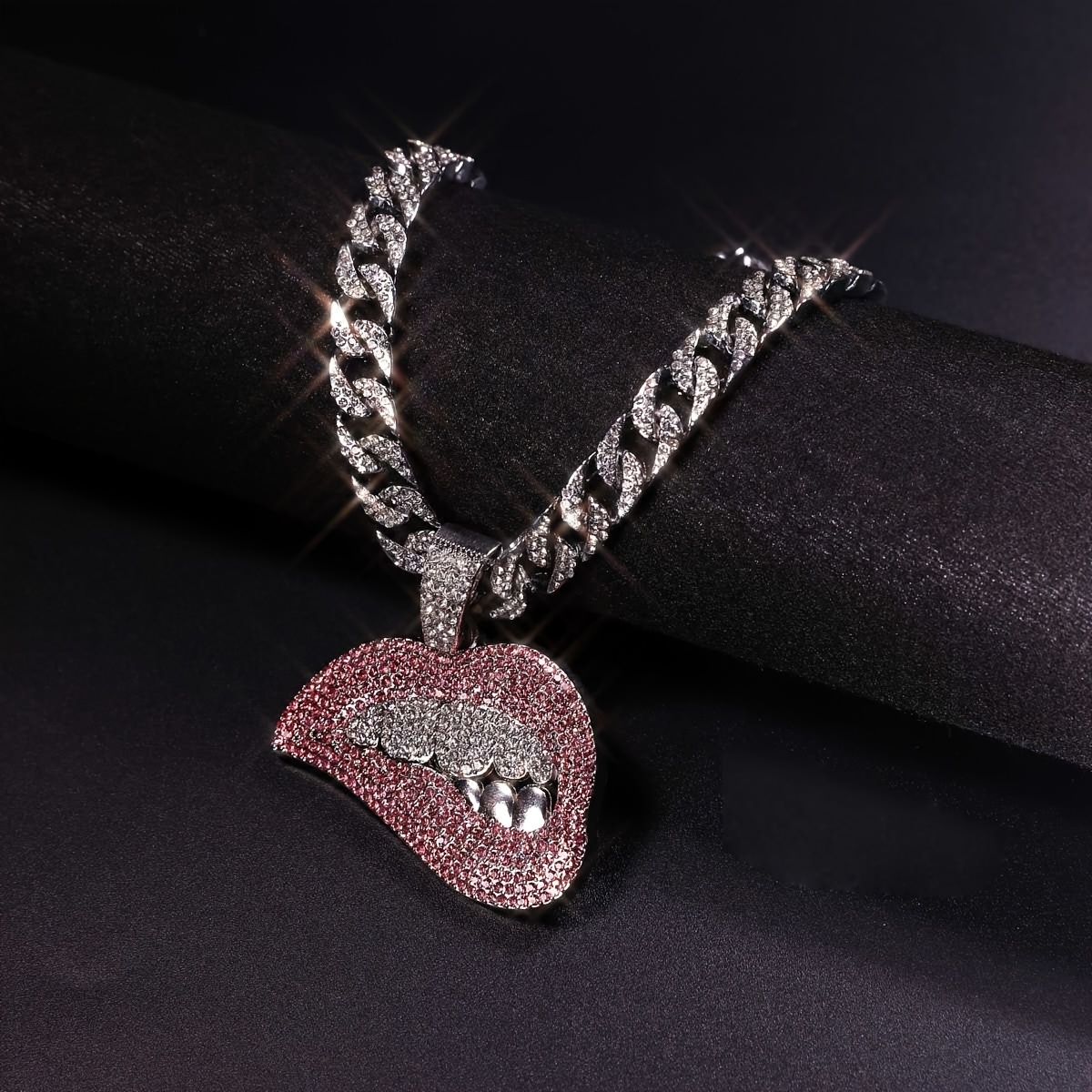 Sexy Hot Lip Biting Lip Pendant Ladies Hip Hop Cuban - Temu