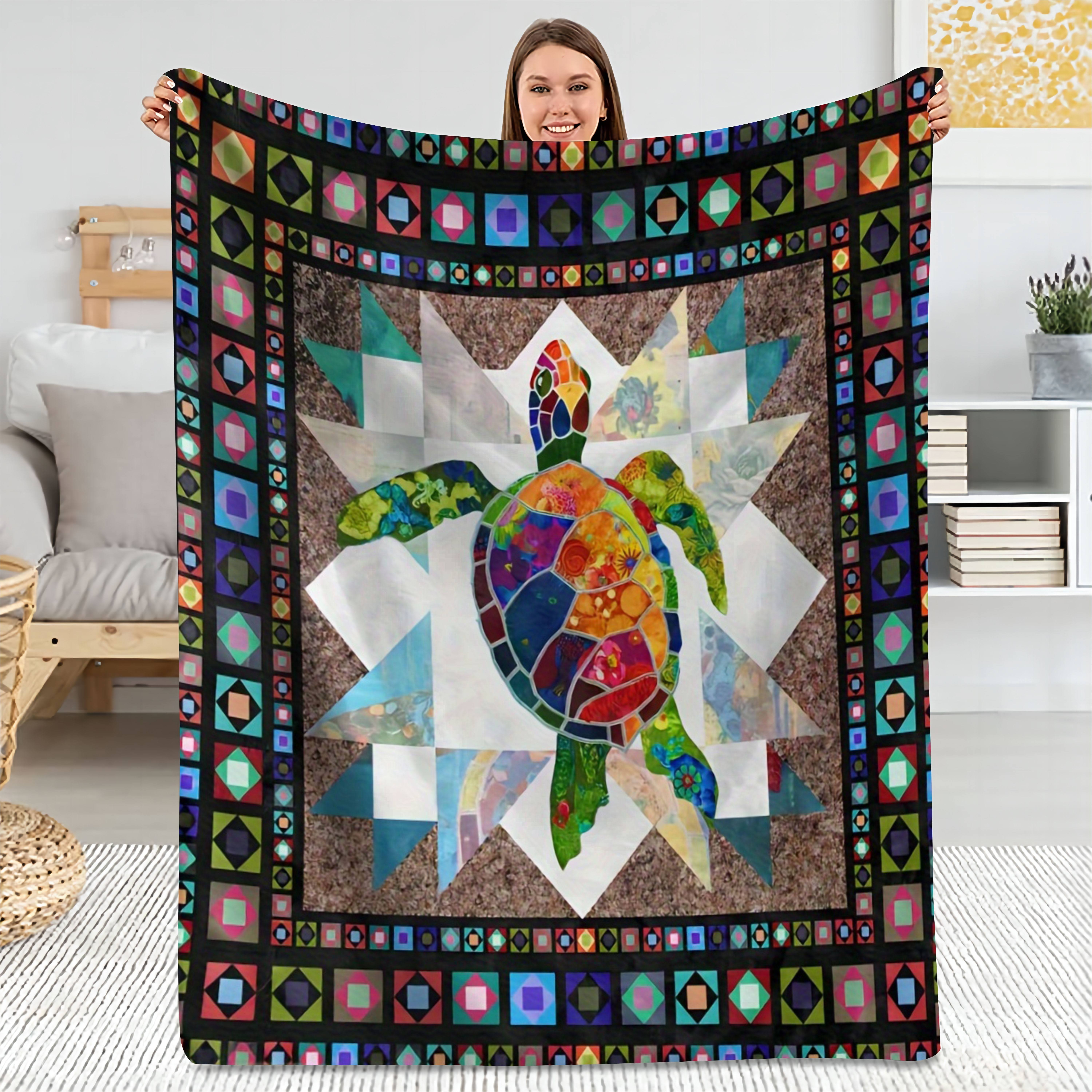 soft flannel blanket a colorful turtle pattern soft warm - Temu Australia