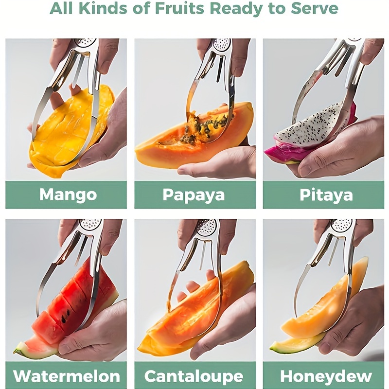 Stainless Steel Mango Slicer Set Easy Peel Dice - Temu