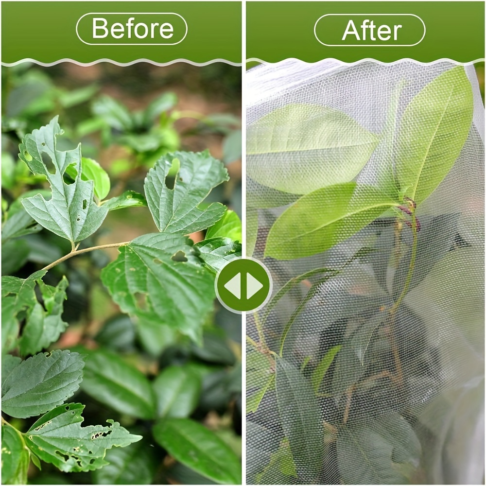 2 Pcs Plant Protection Netting With Drawstring - Insect And Bird ...