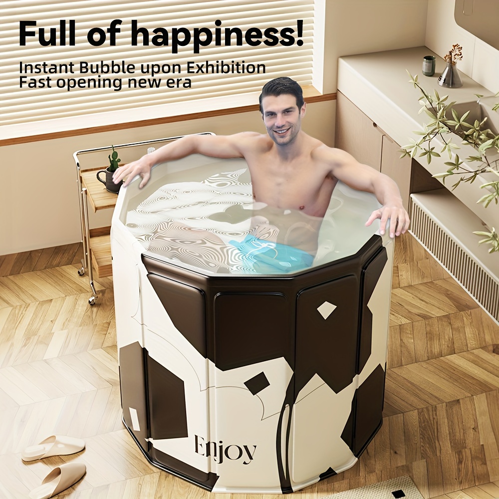 Portable Adult Folding Hot Tub PVC Material Full Bath for Home Use and Setup Design Ideal for