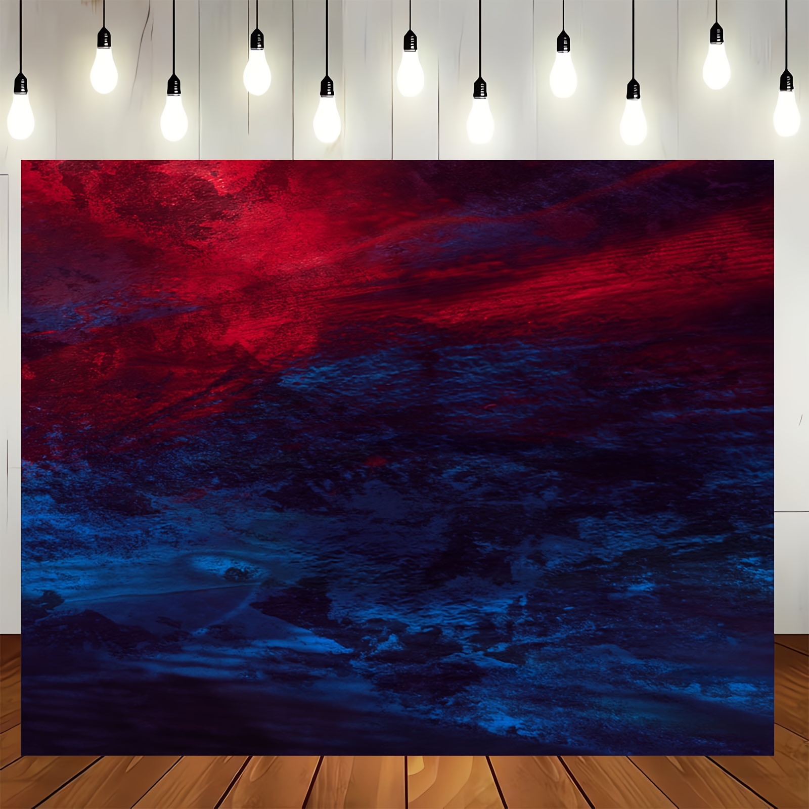 Blue Red Painting A Gradient Background Deep Blue Red Vast - Temu
