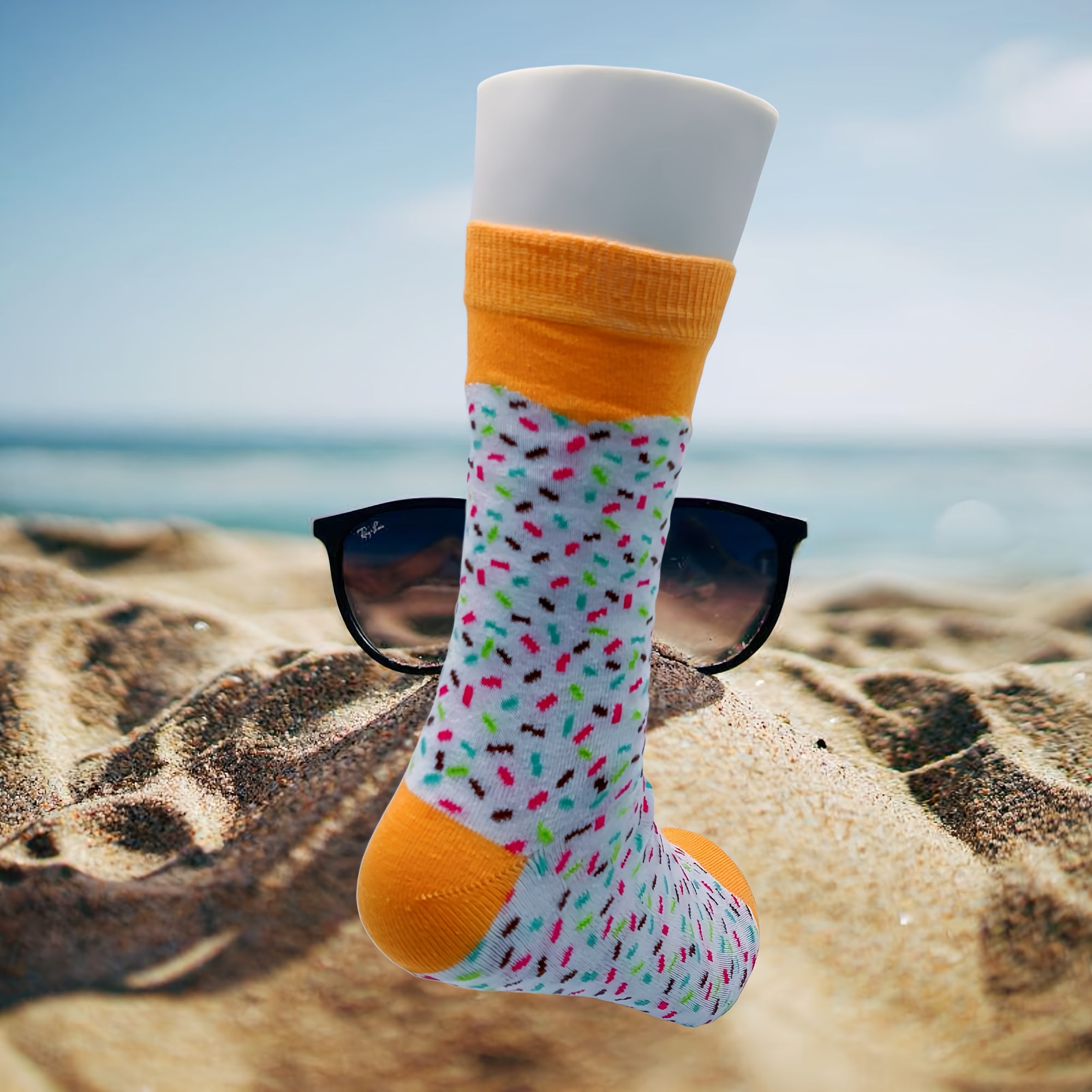 1 pair trendy dot calf couples socks comfy breathable casual socks ...