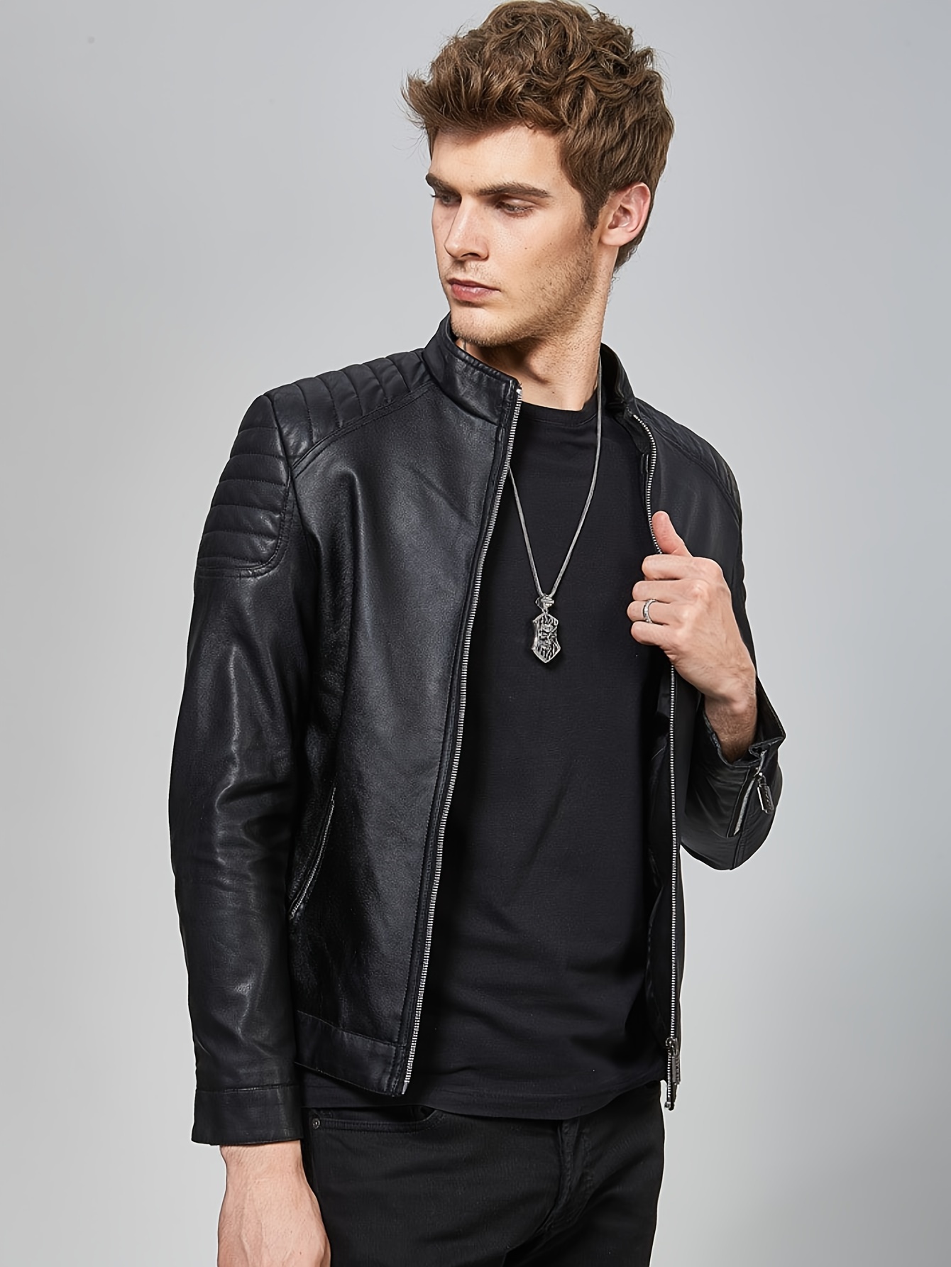 mens leather jackets sold on Temu United States