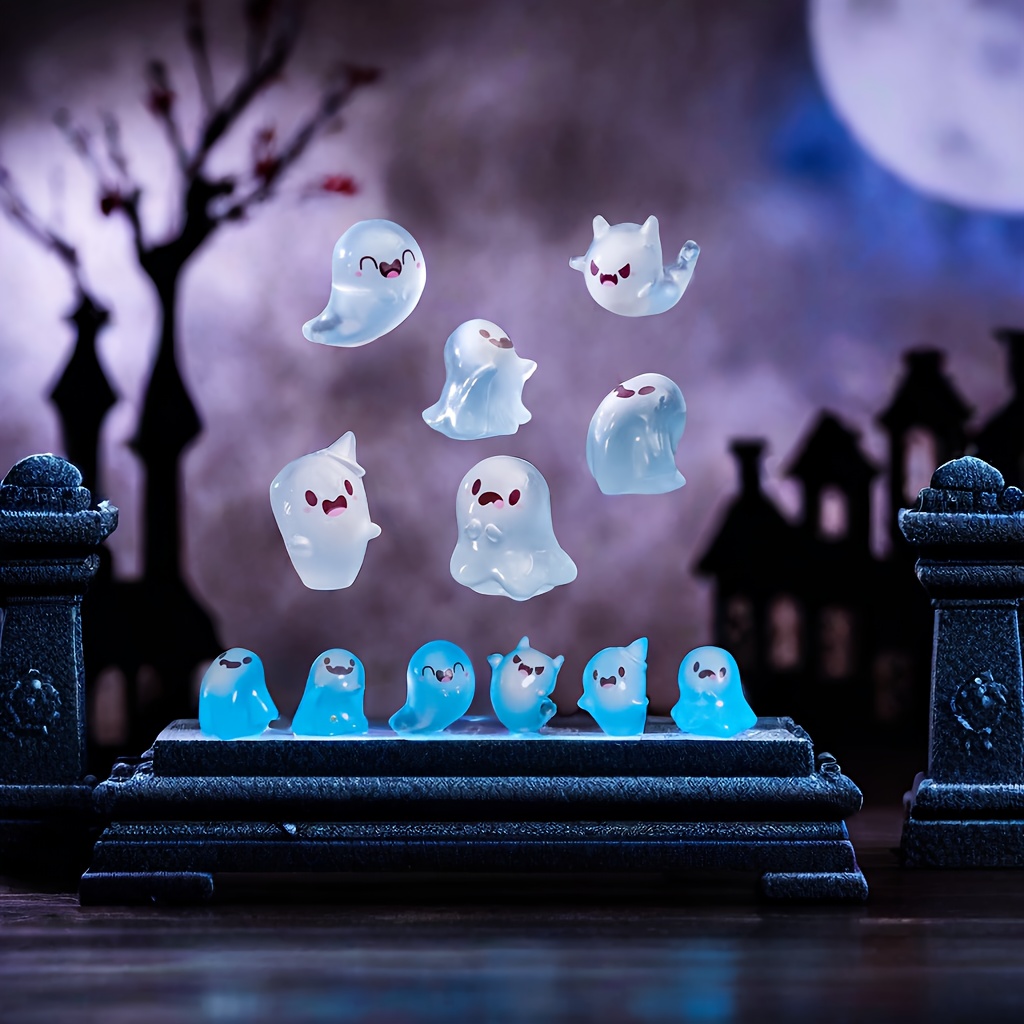 Luminous Ghost Figurines 100pcs Glow In The Dark Halloween Ghost ...
