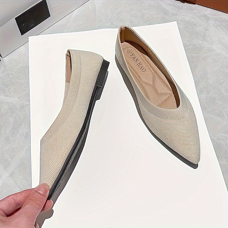 Womens Solid Color Knitted Flats Soft Sole Lightweight - Temu United ...