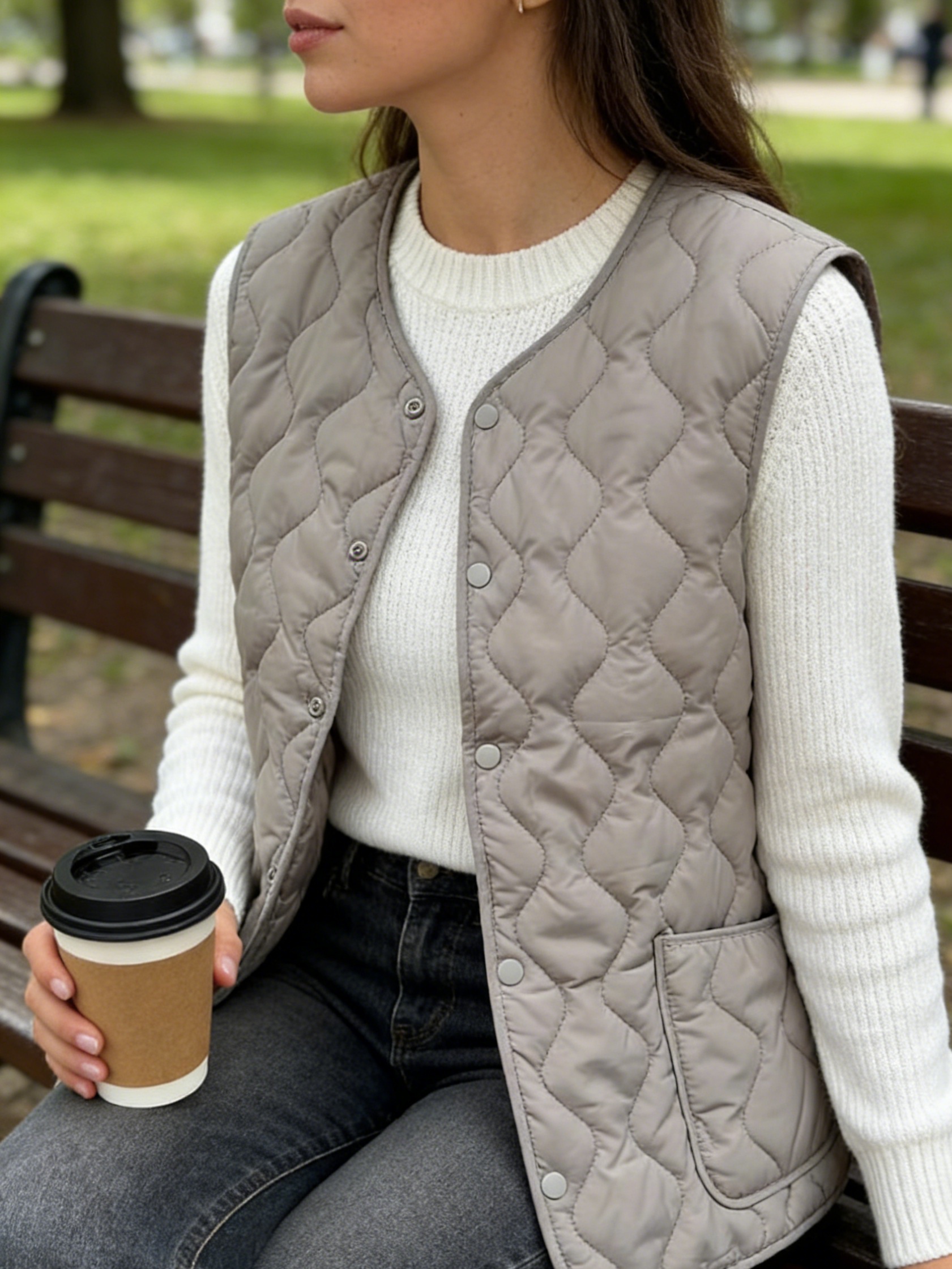 quilted vest sold on Temu United States