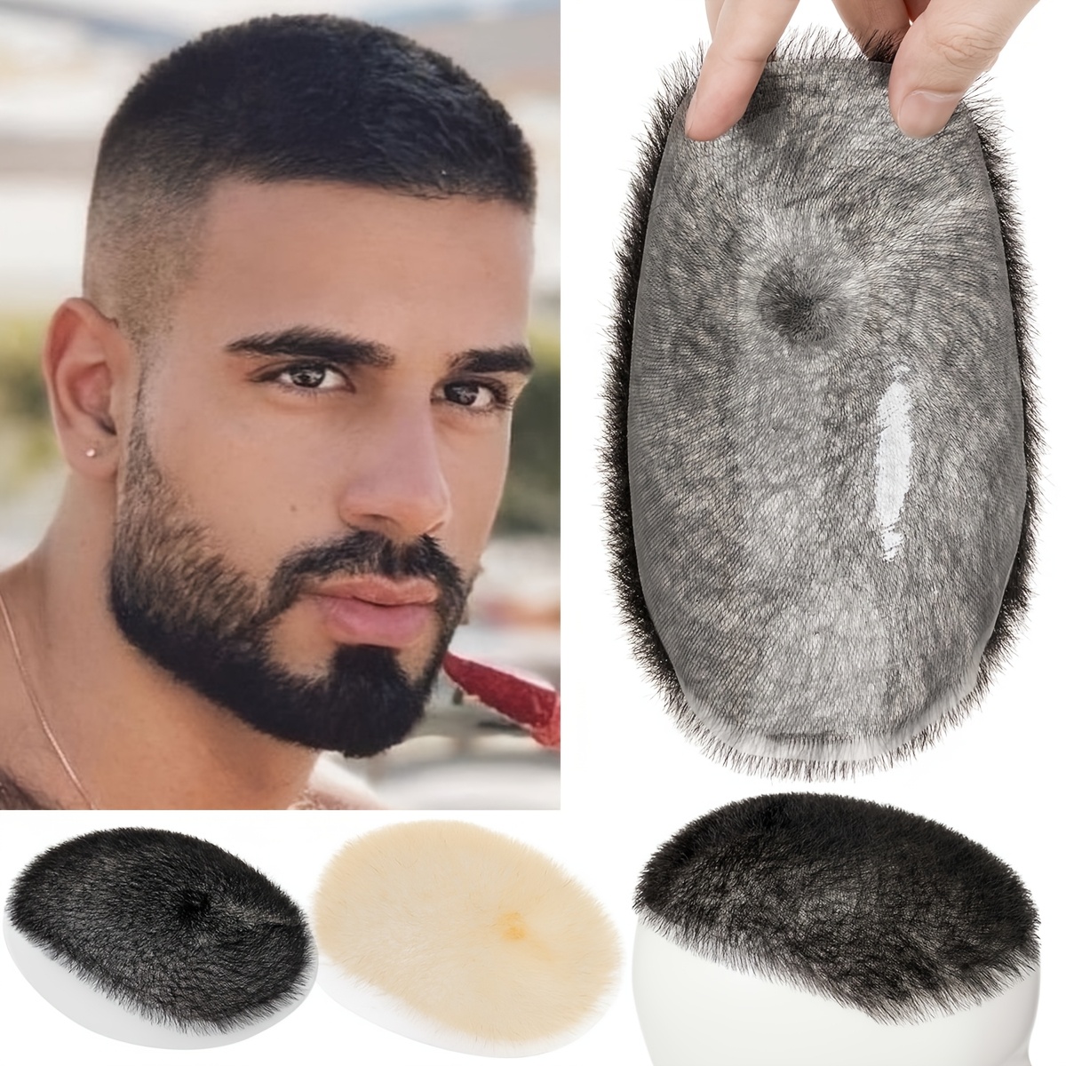 Adjustable Fake Goatee Synthetic & Human Hair Blend Goatee - Realistic ...
