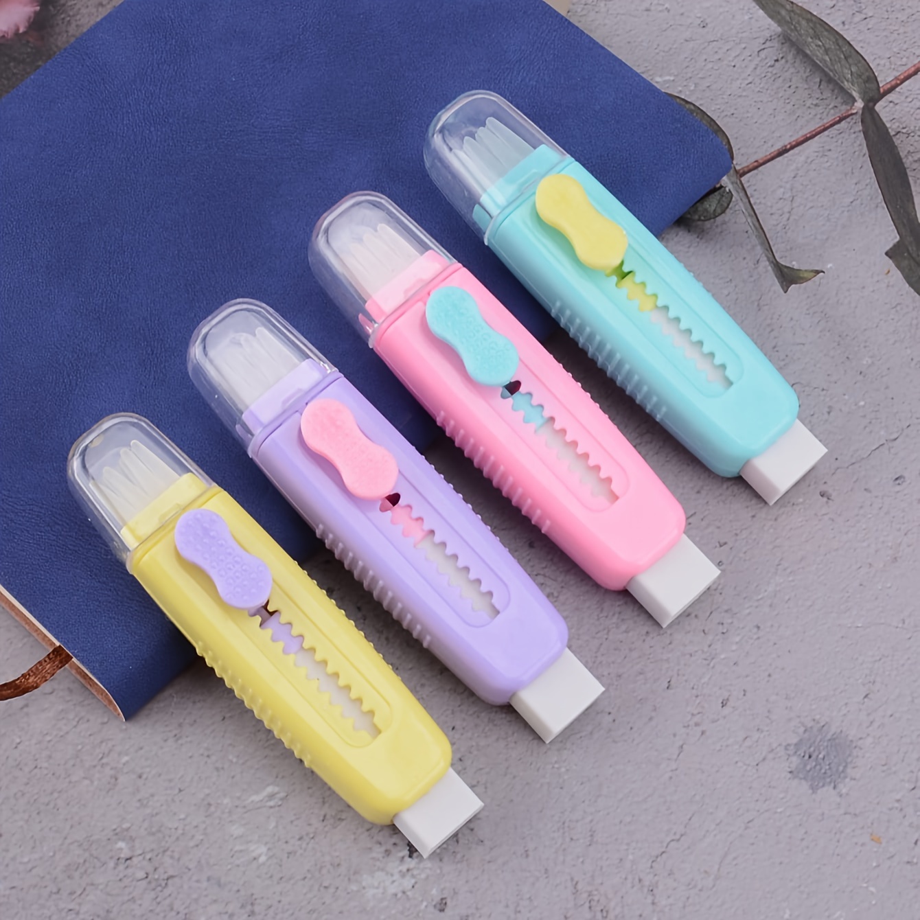 Four Retractable Erasers Brush Creative Cartoon Office - Temu Australia
