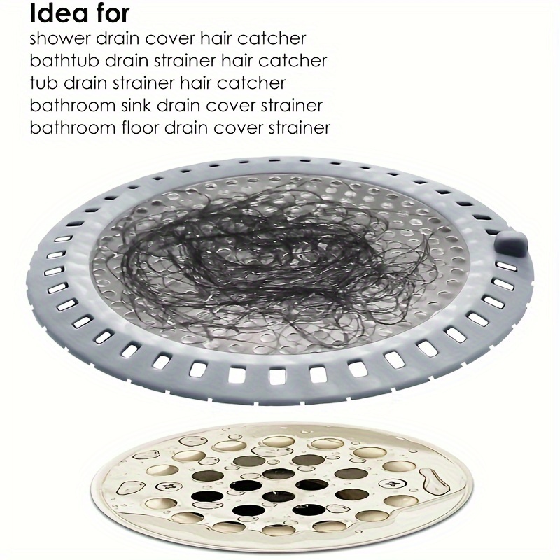 1 2pcs Shower Hair Catcher Drain Filter Steel And Silicone Strainer Hair Trap Mesh For Shower Bath Drain Filter