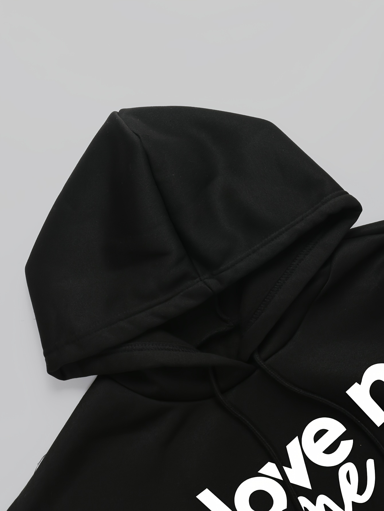 Letter Print Kangaroo Pocket Hoodie Drawstring Casual Hooded - Temu Australia