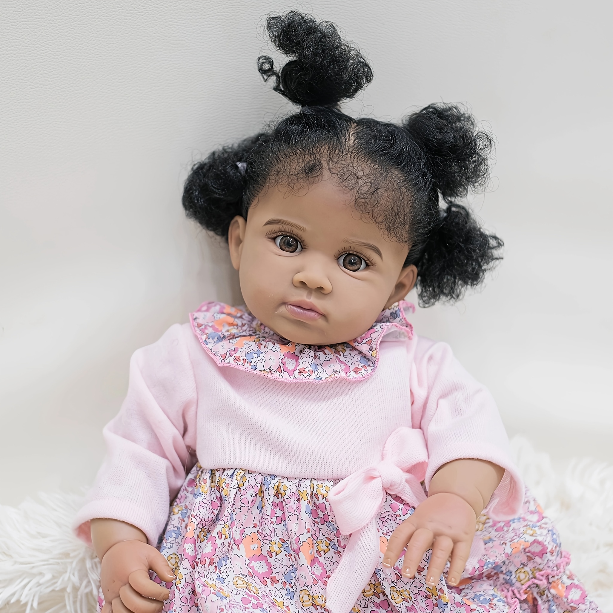 finished black doll girl soft vinyl african Temu