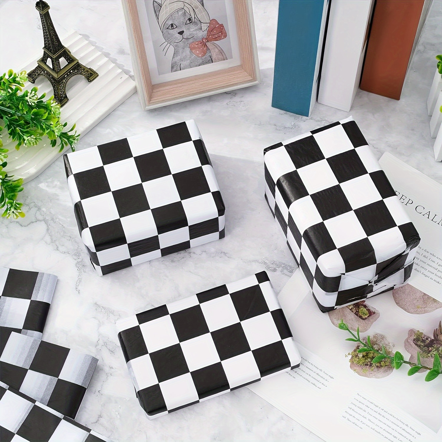 Checkered Tissue Paper White Black Race Car Wrapping Paper - Temu Australia