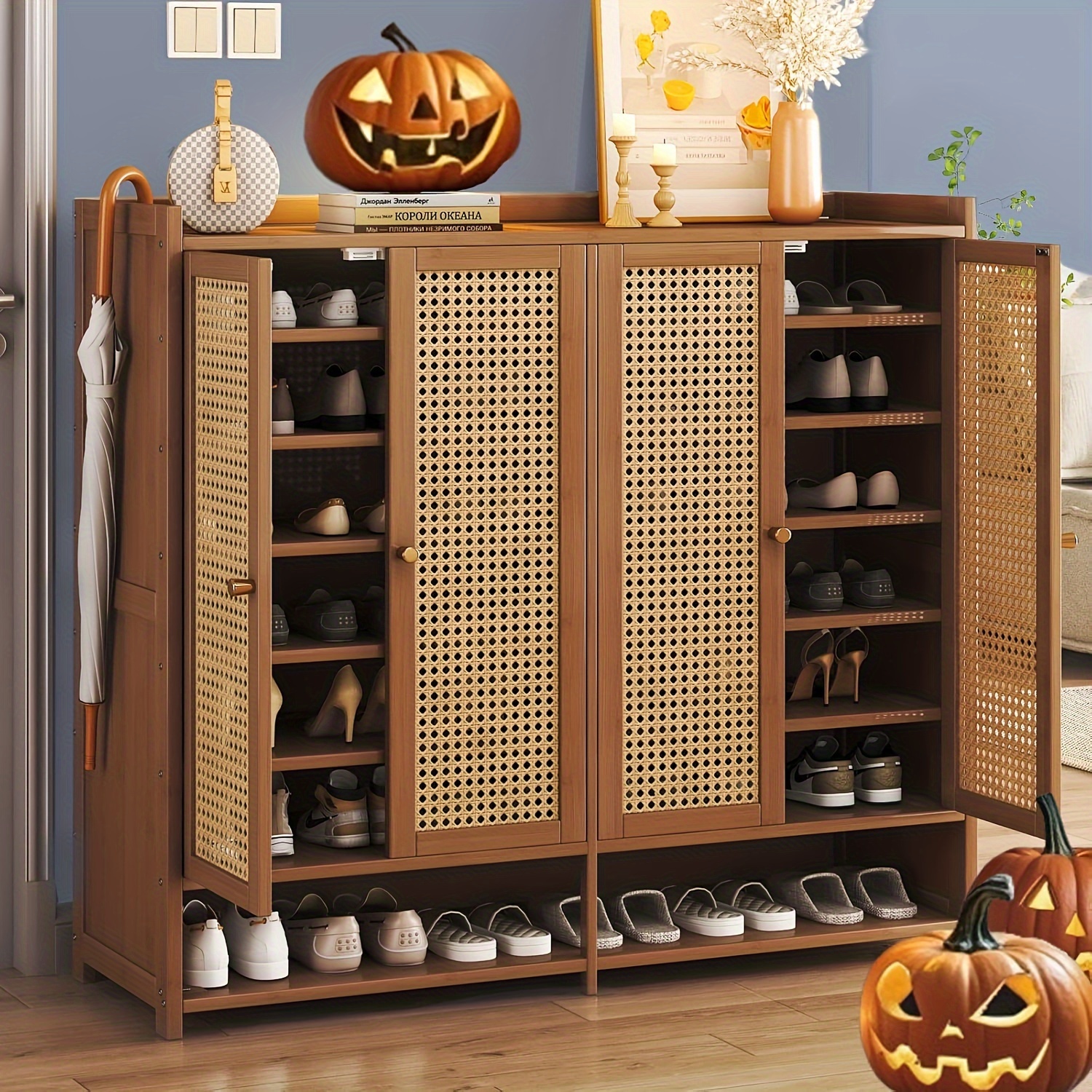 shoe rack bamboo sold on Temu United States