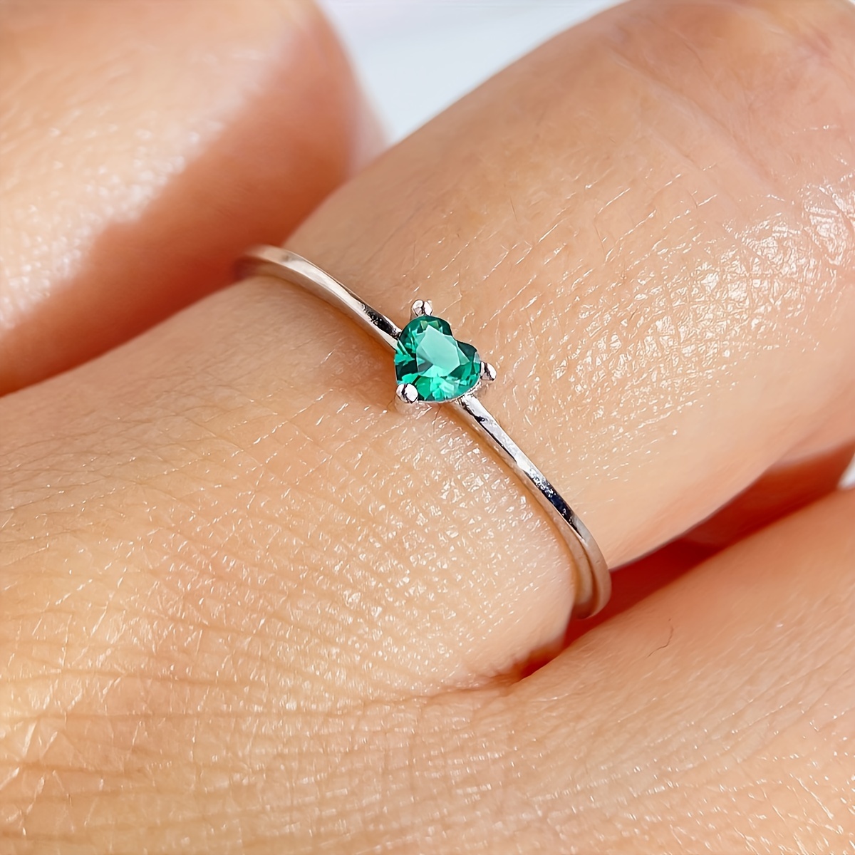 925 Sterling Silver Ring Inlaid Shining Zirconia In Heart - Temu United ...