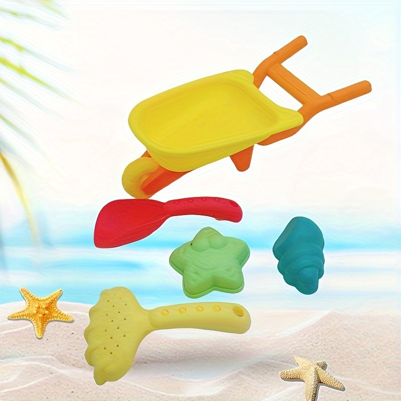 Kids Beach Playset Sand Wheelbarrow Shovels Molds - Temu Australia