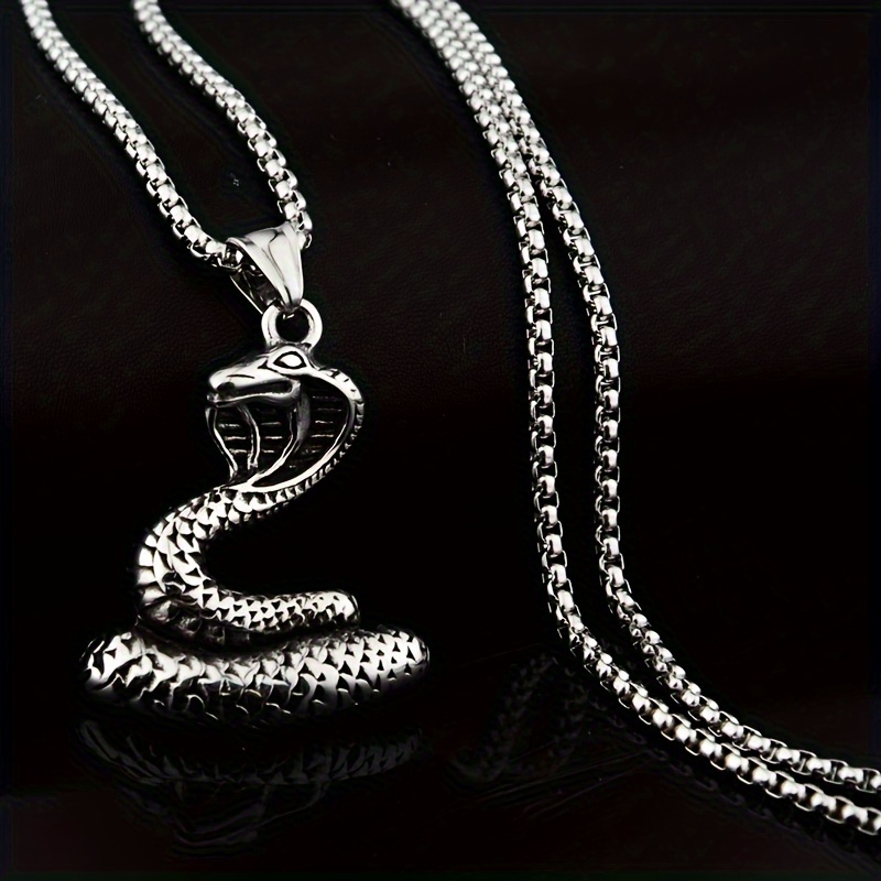 Stylish Snake Shape Pendant Necklace Men Women - Temu United Kingdom