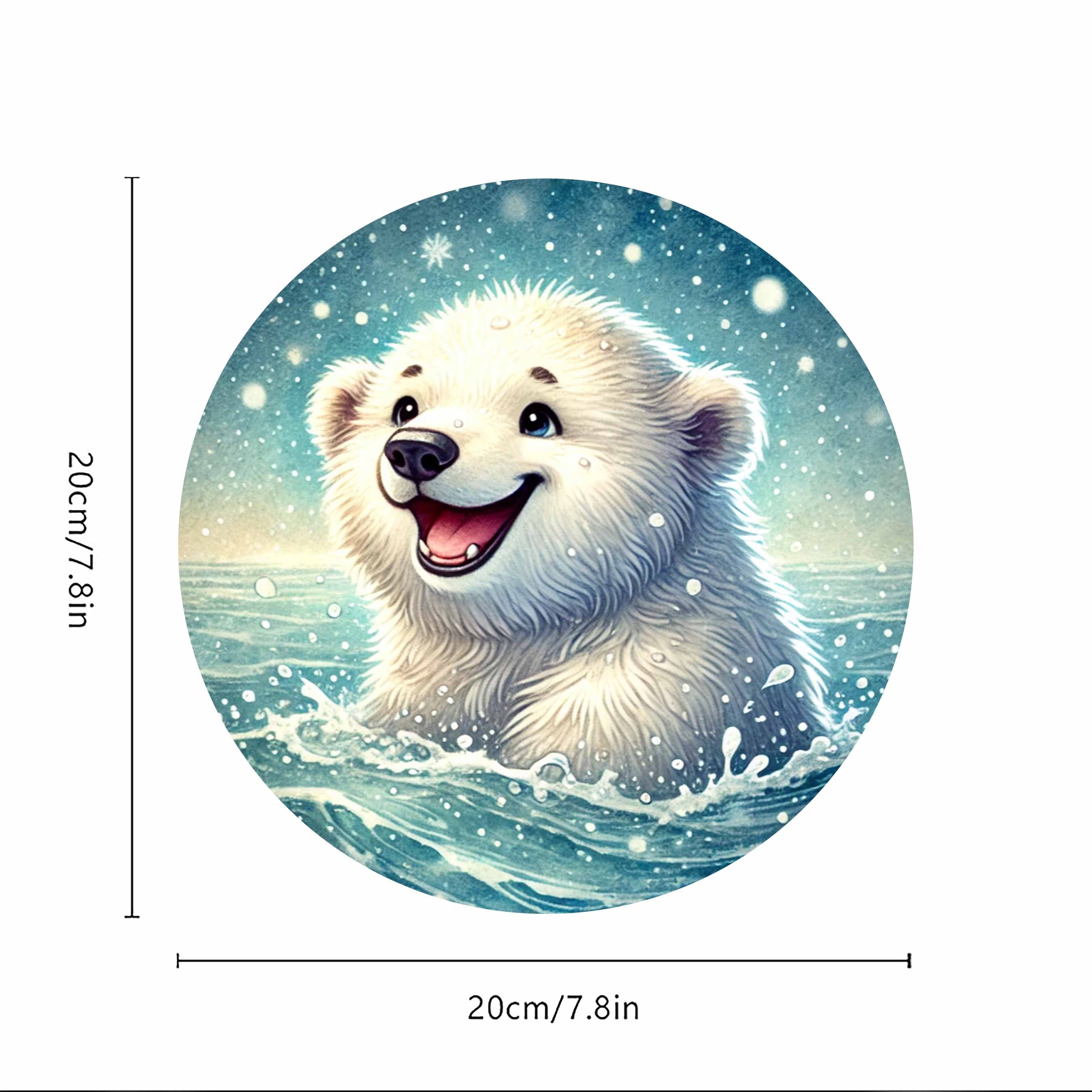 Smiling Polar Bear Round Aluminum Metal Sign Home Office - Temu