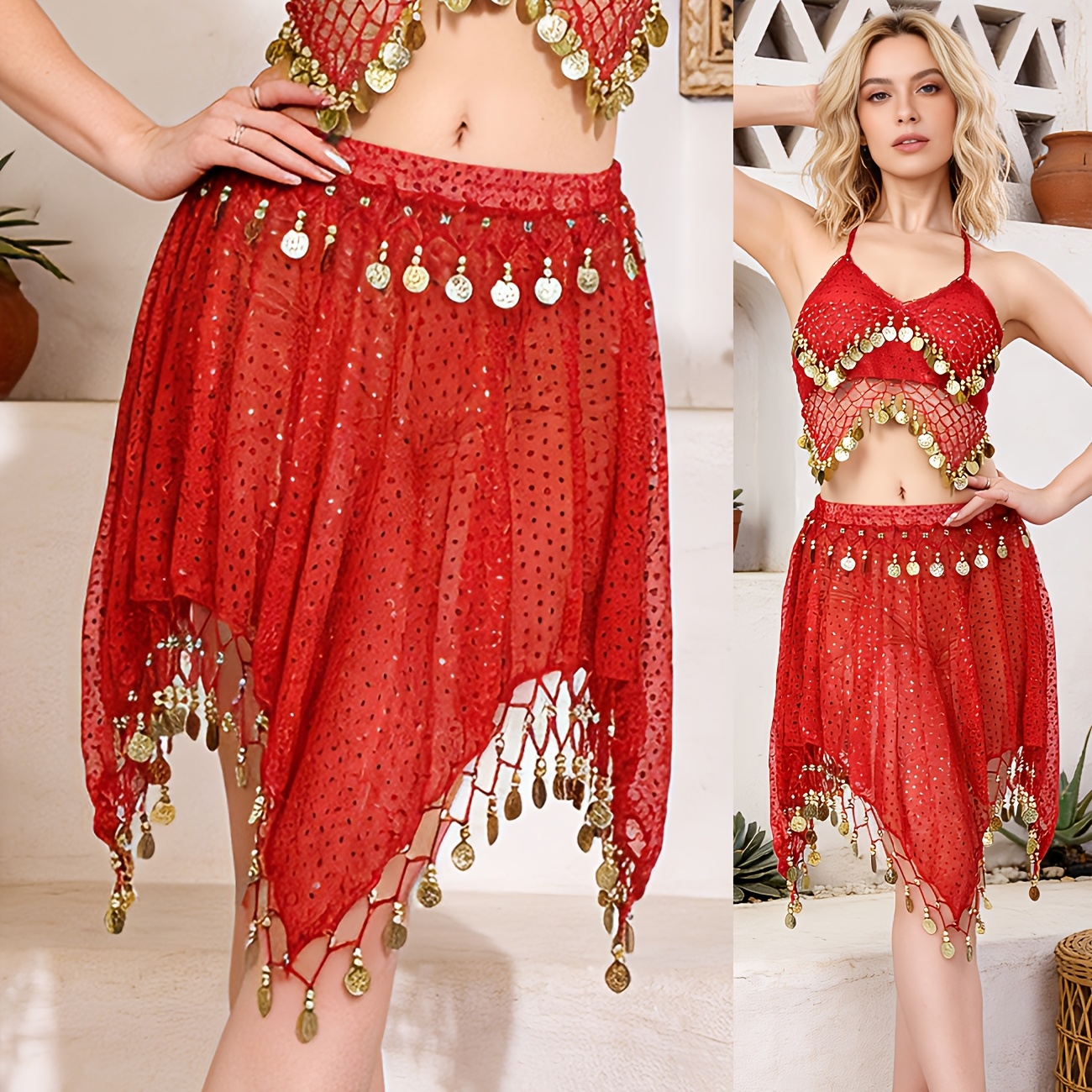 boho skirt outfit sold on Temu United States