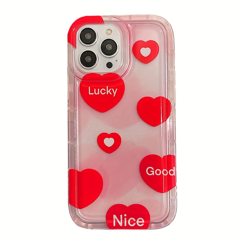 Cute Love Heart Graphic Phone Case Iphone11/11pro/12/12pro - Temu Australia