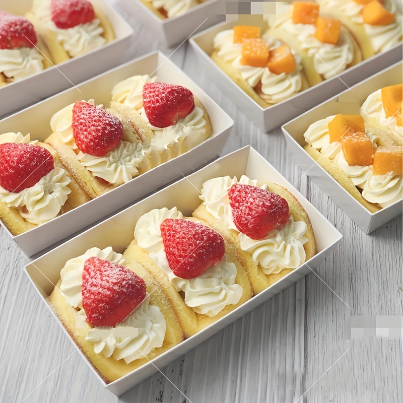 Paper Cake Boxes Transparent White Disposable Food - Temu Philippines