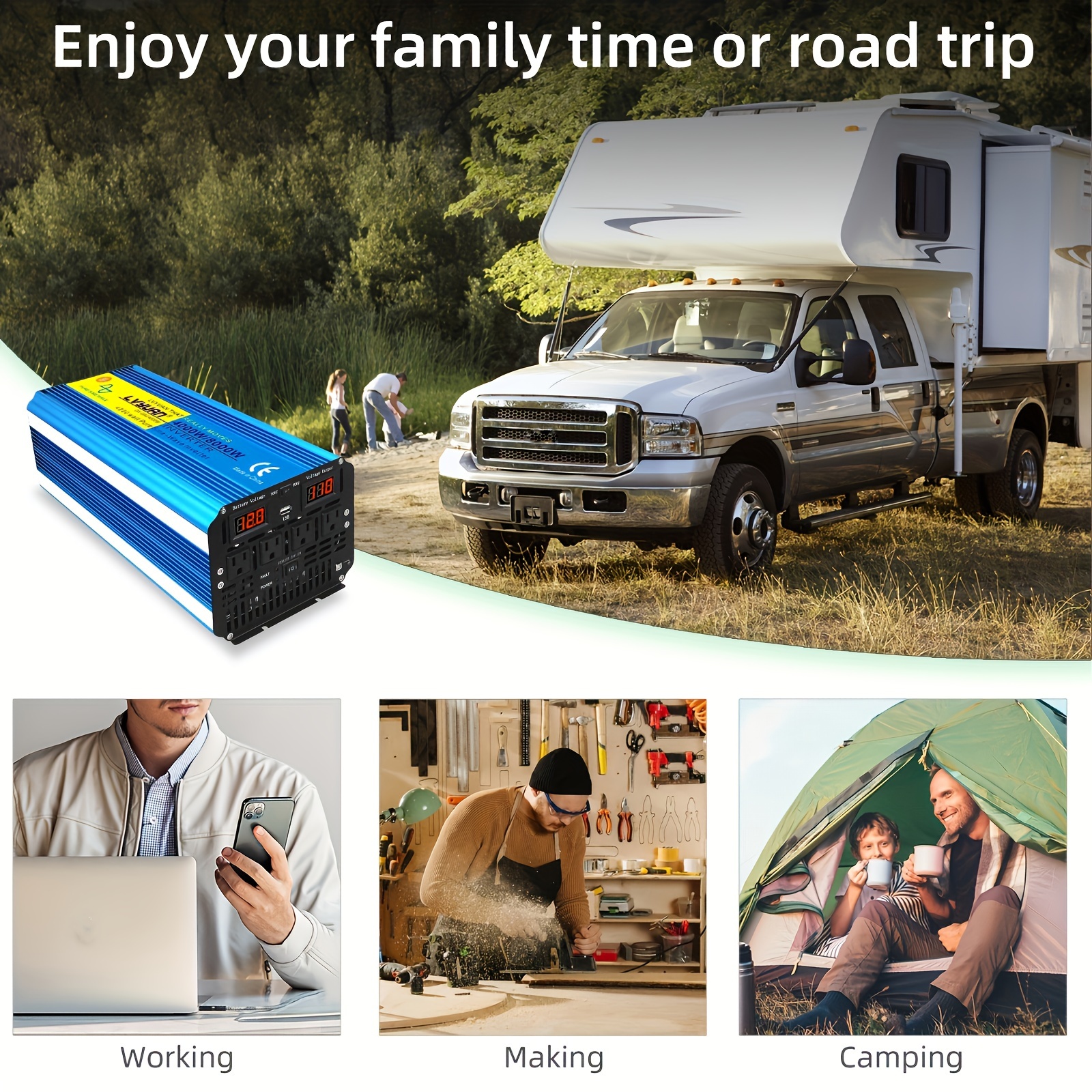 Pure Sine Wave Power Inverter 12v Ac 110v 120v Converter - Temu