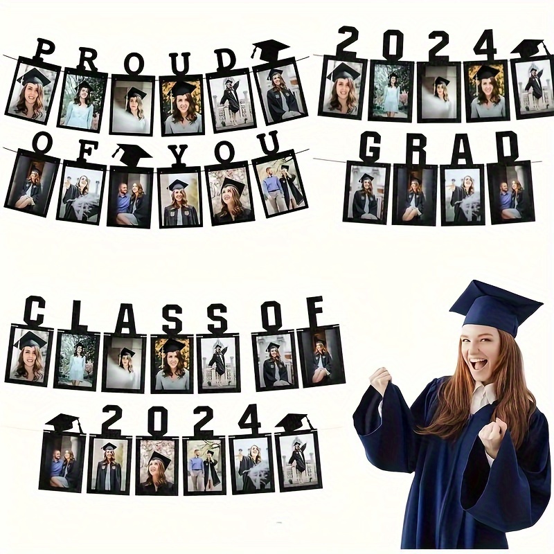 1set Graduation Photo Banners, 2024 Personalized Paper Graduation Photo ...