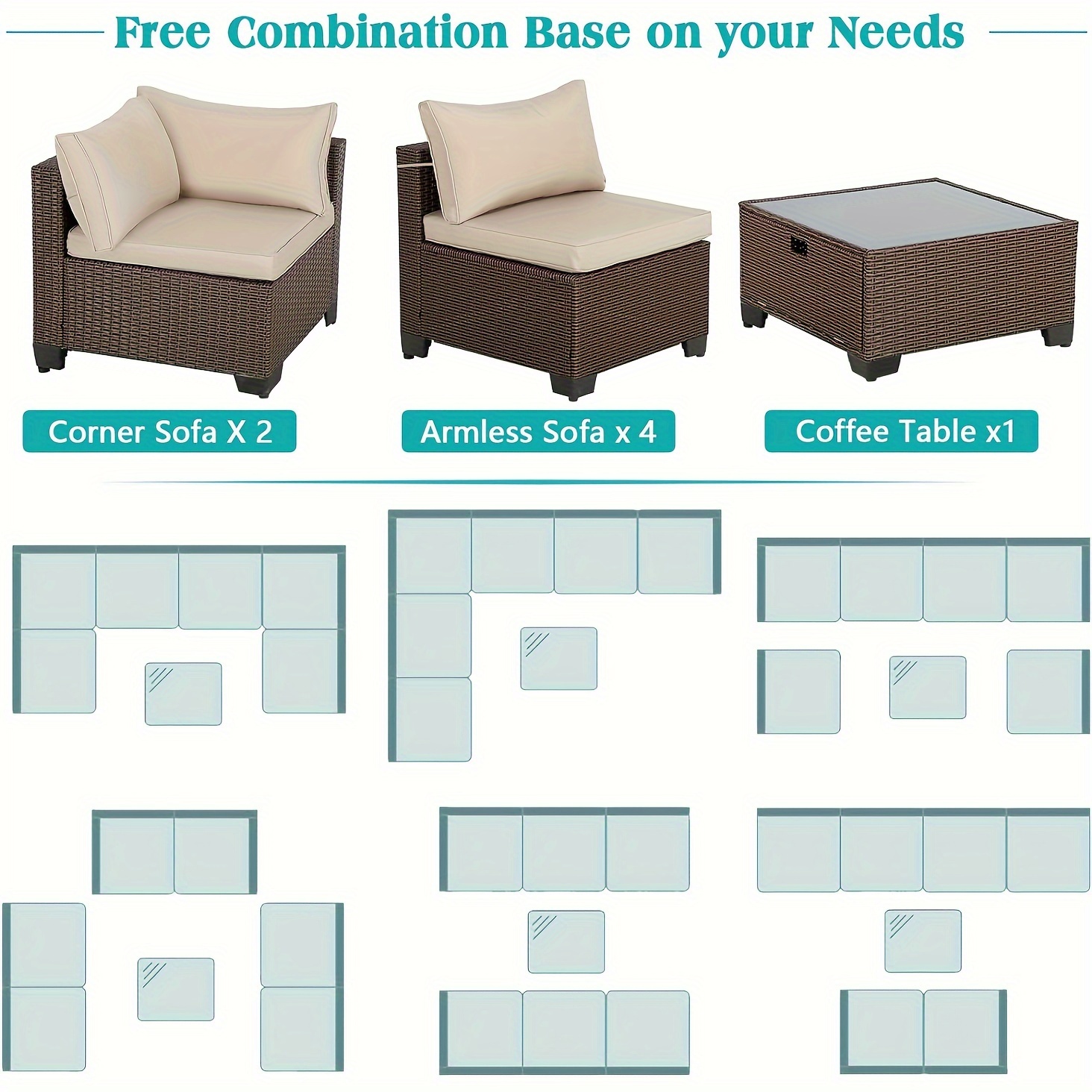 Outdoor Patio Sectional Couch weather Wicker Sofa - Temu