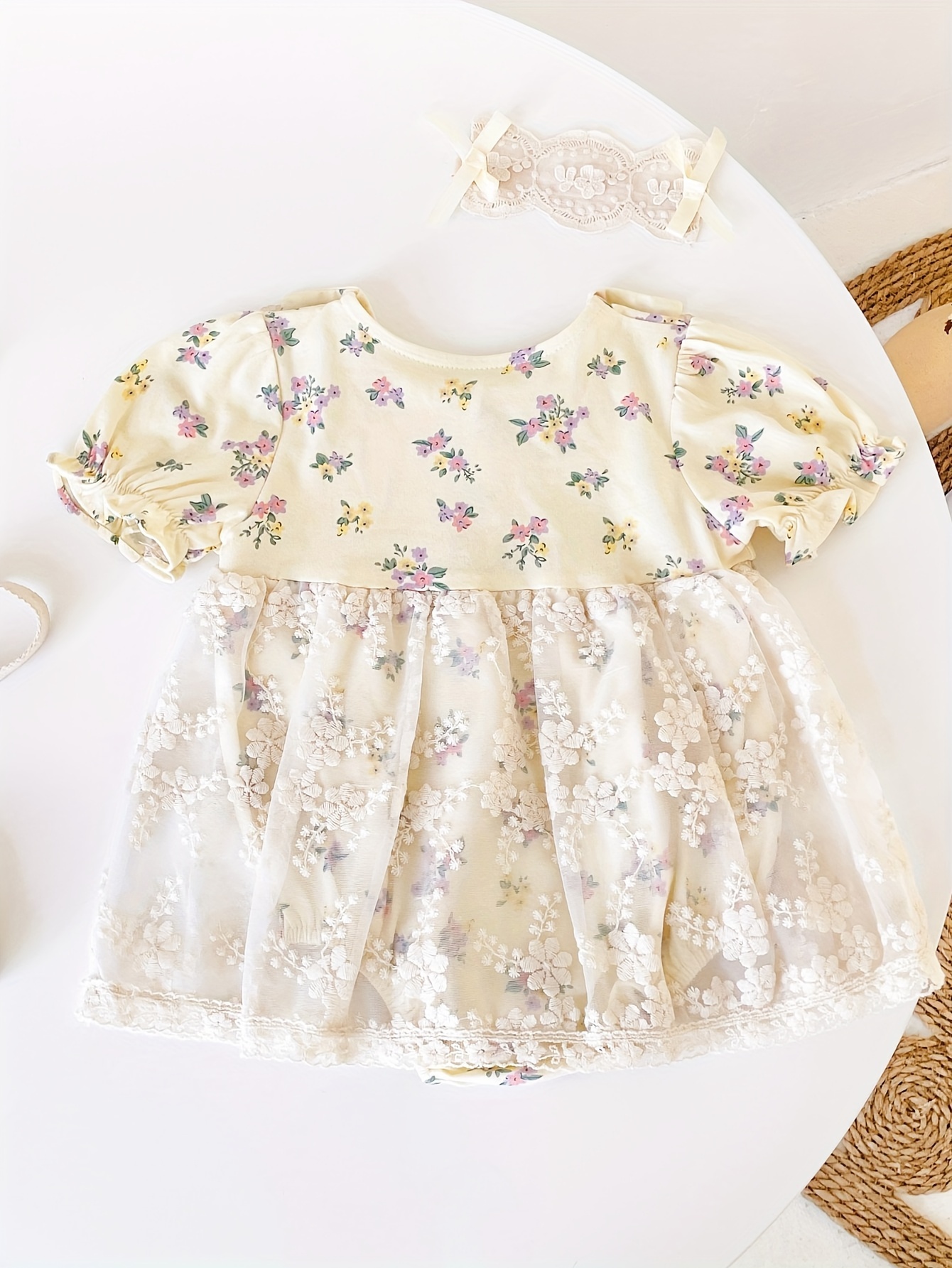 vintage floral lace princess romper for girls - parties, weddings ...