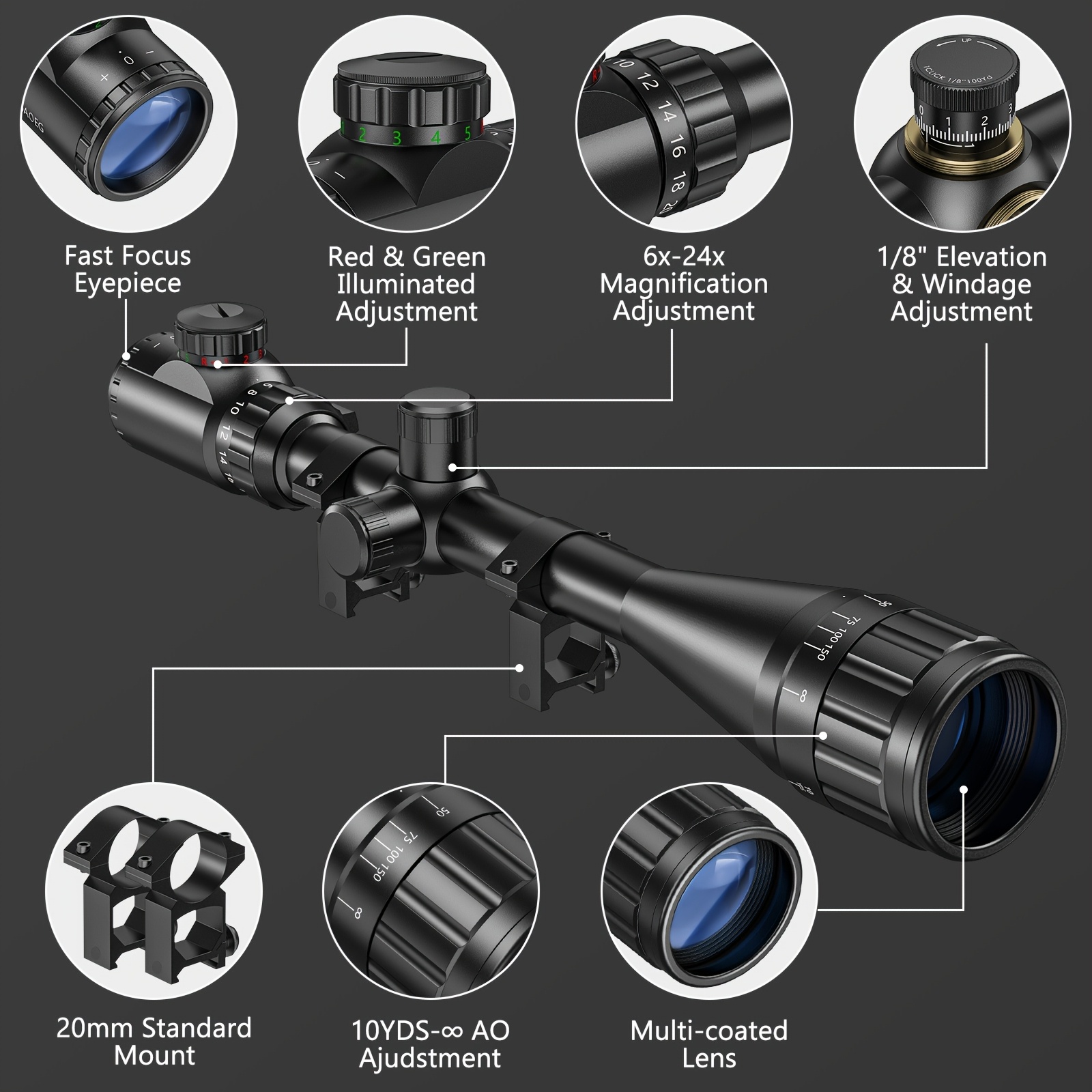 scopes for hunting sold on Temu United States