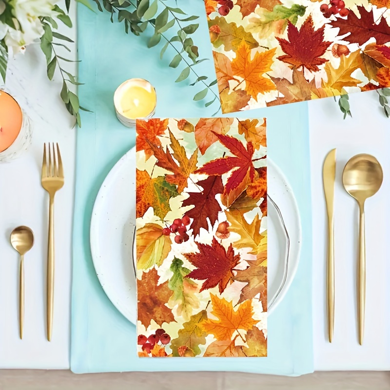 Set of 20 Thanksgiving Dinner Paper Napkins 3 Ply Decorative - Temu Brazil