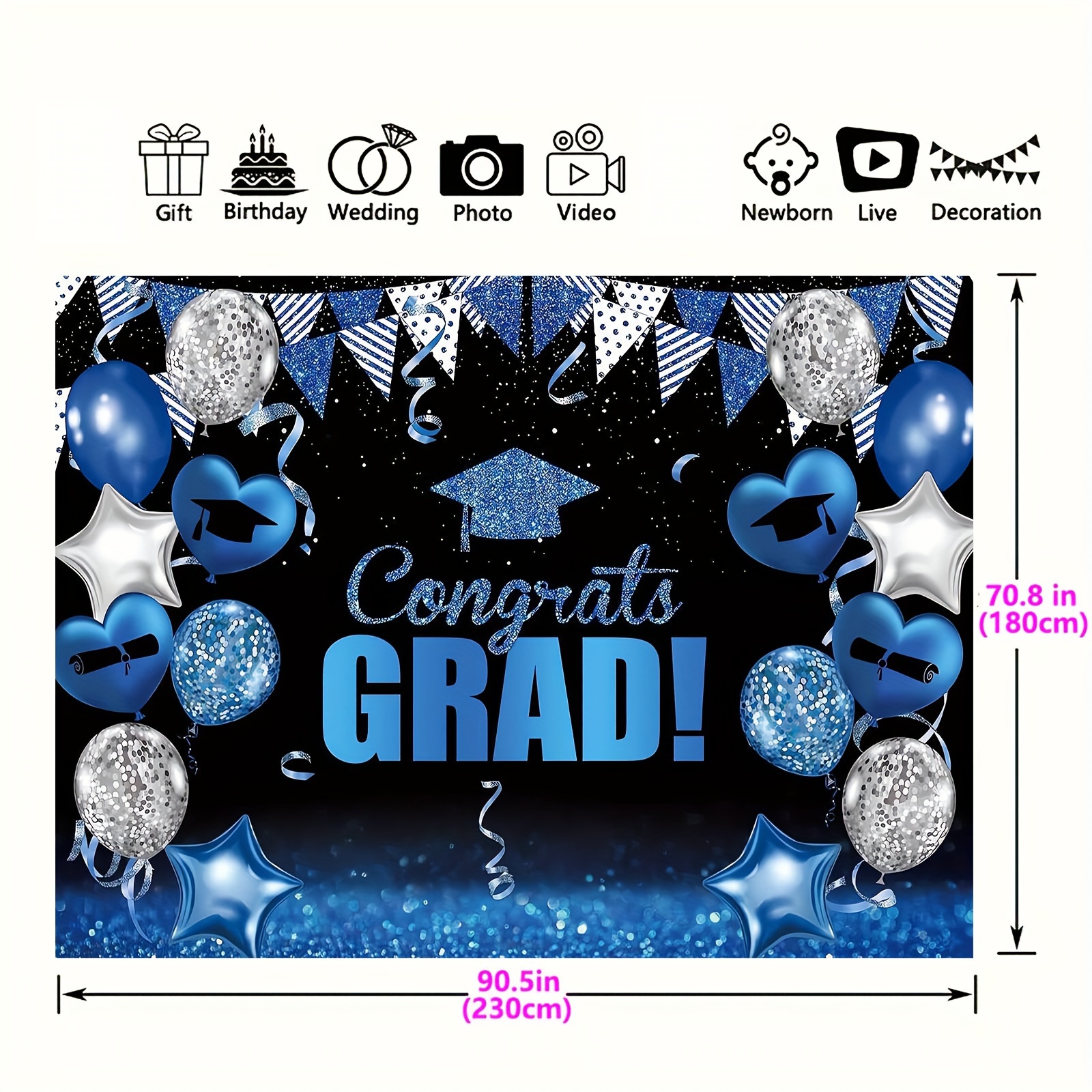 2024 Congrats Grad Background Photo Props Graduation Party - Temu New ...