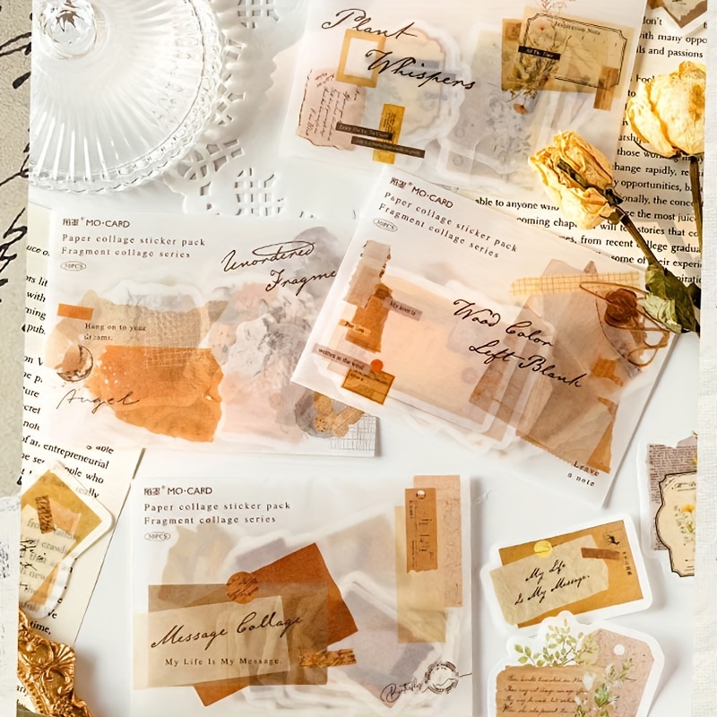 15 Pictures 4 Styles Light Retro Fresh Collage Series Paper - Temu Ireland