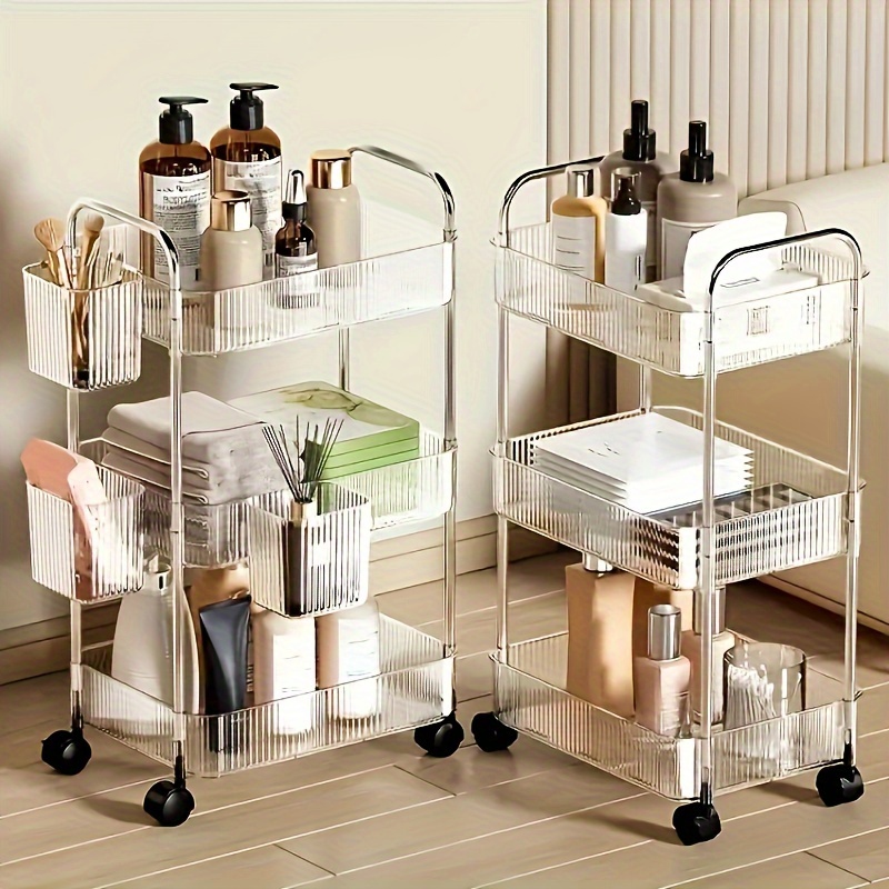 Versatile Transparent Rolling Storage Cart Hanging Basket - Temu