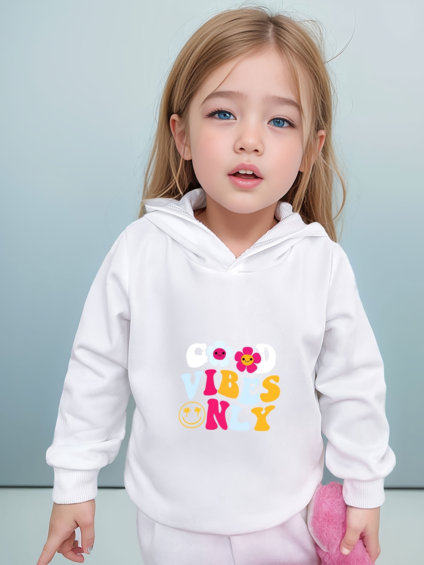 Bebé Niña Moda Sudadera Capucha Colorida Letra Flor Sonrisa - Temu Mexico