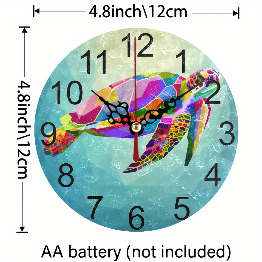 Battery Operated Round Wooden Clocks Watercolor - Temu Australia