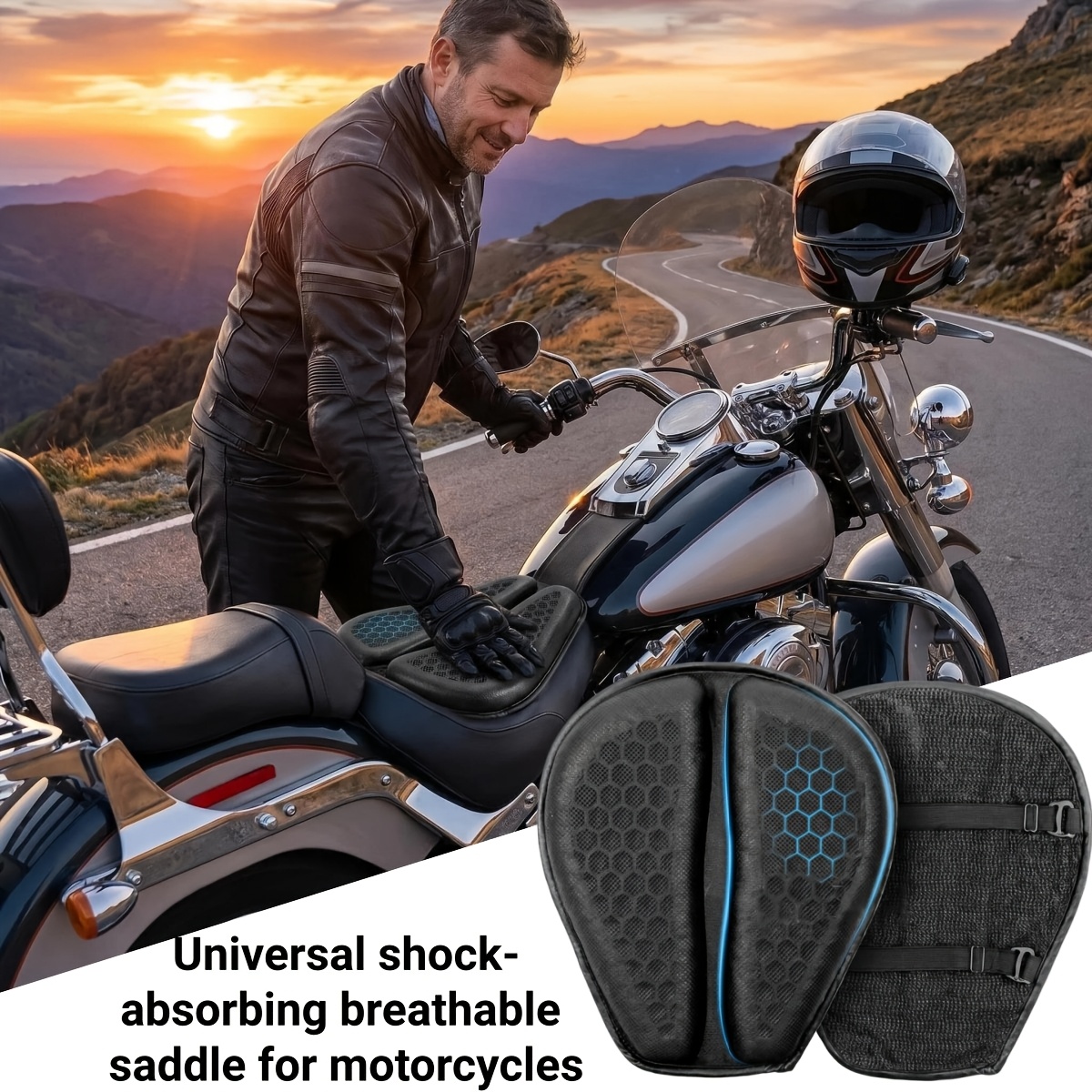 motorcycle seat cushion sold on Temu United States
