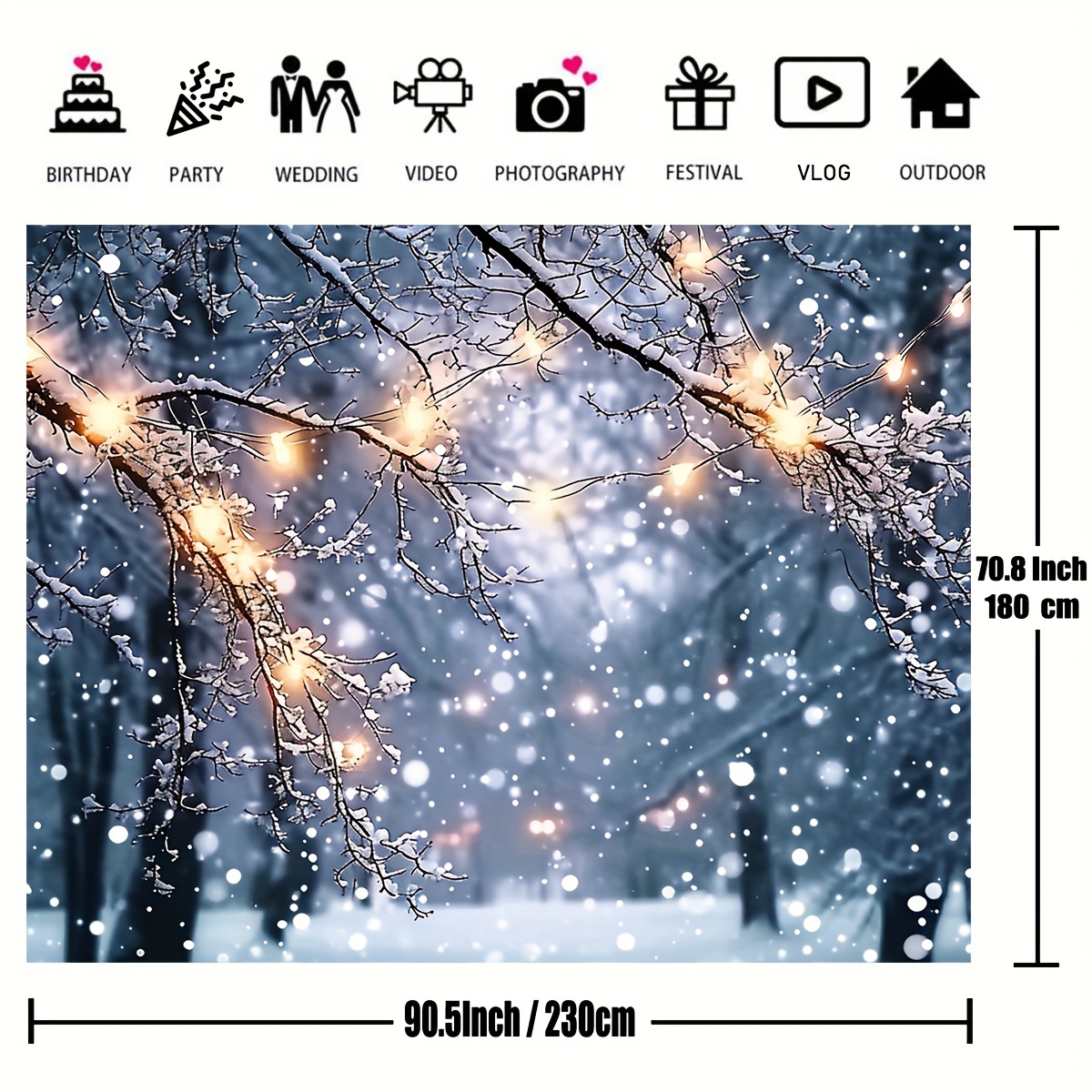 Winter Forest Polyester Photography Backdrop Snow Nature - Temu Ireland