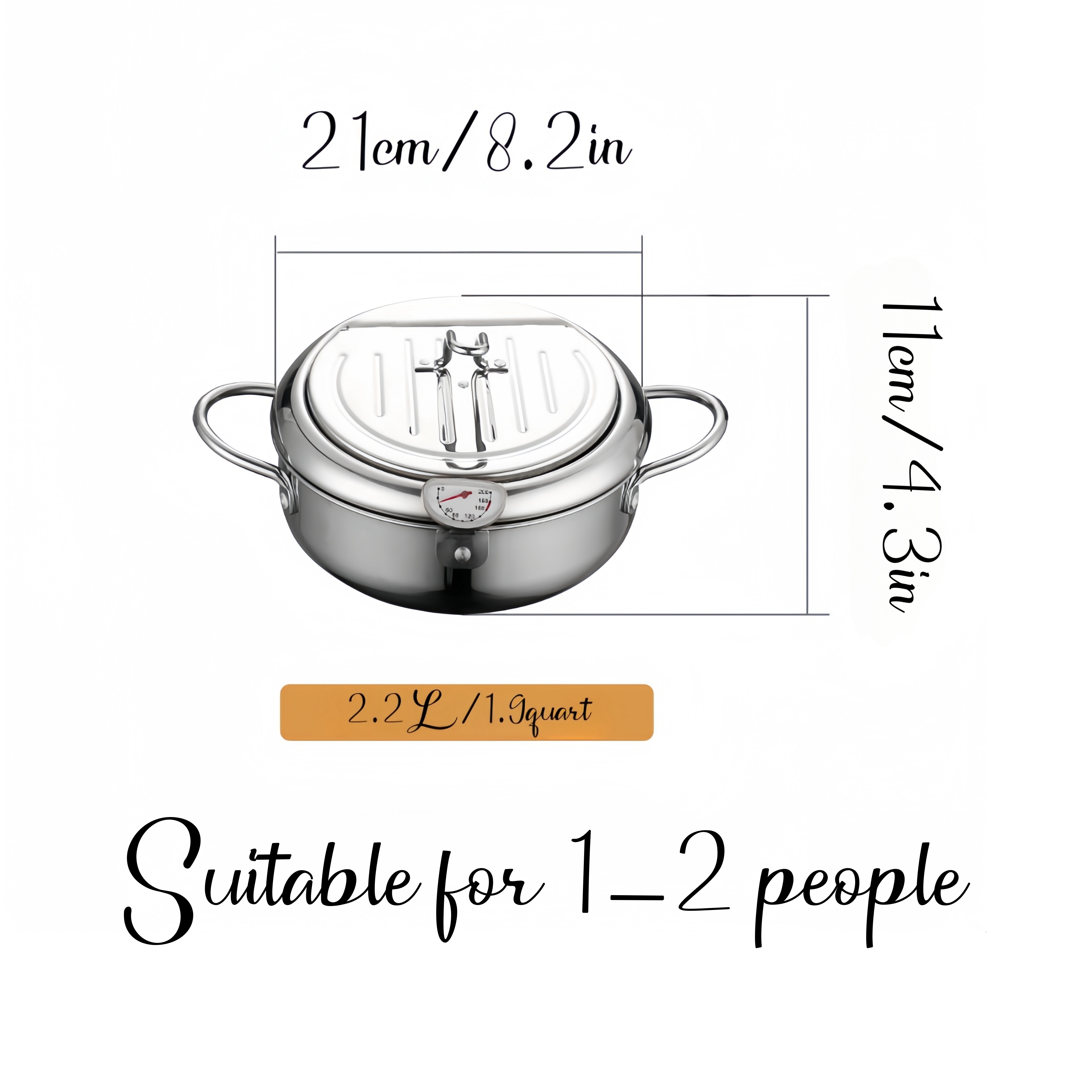 Kitchen Cooking Pot Deep Frying Pot Tempura Fryer Pan - Temu Philippines
