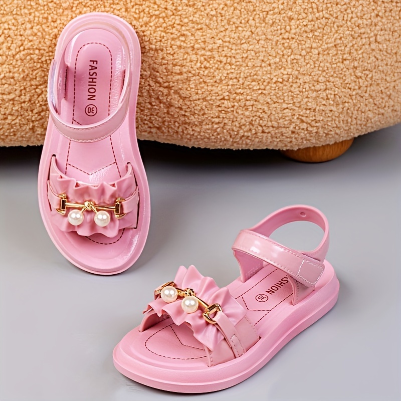 Jiageya Trendy Cute Pearl Open Toe Sandals Girls Breathable - Temu Denmark