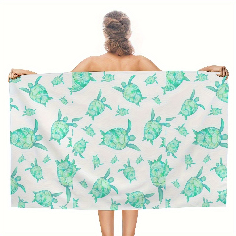 Sea Turtle Pattern Beach Towel Quick Drying Absorbent Beach - Temu ...