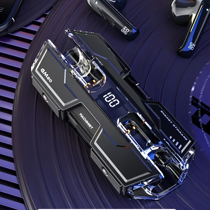 Wireless Mecha Headset Metal Strap Digital Display Low - Temu United ...