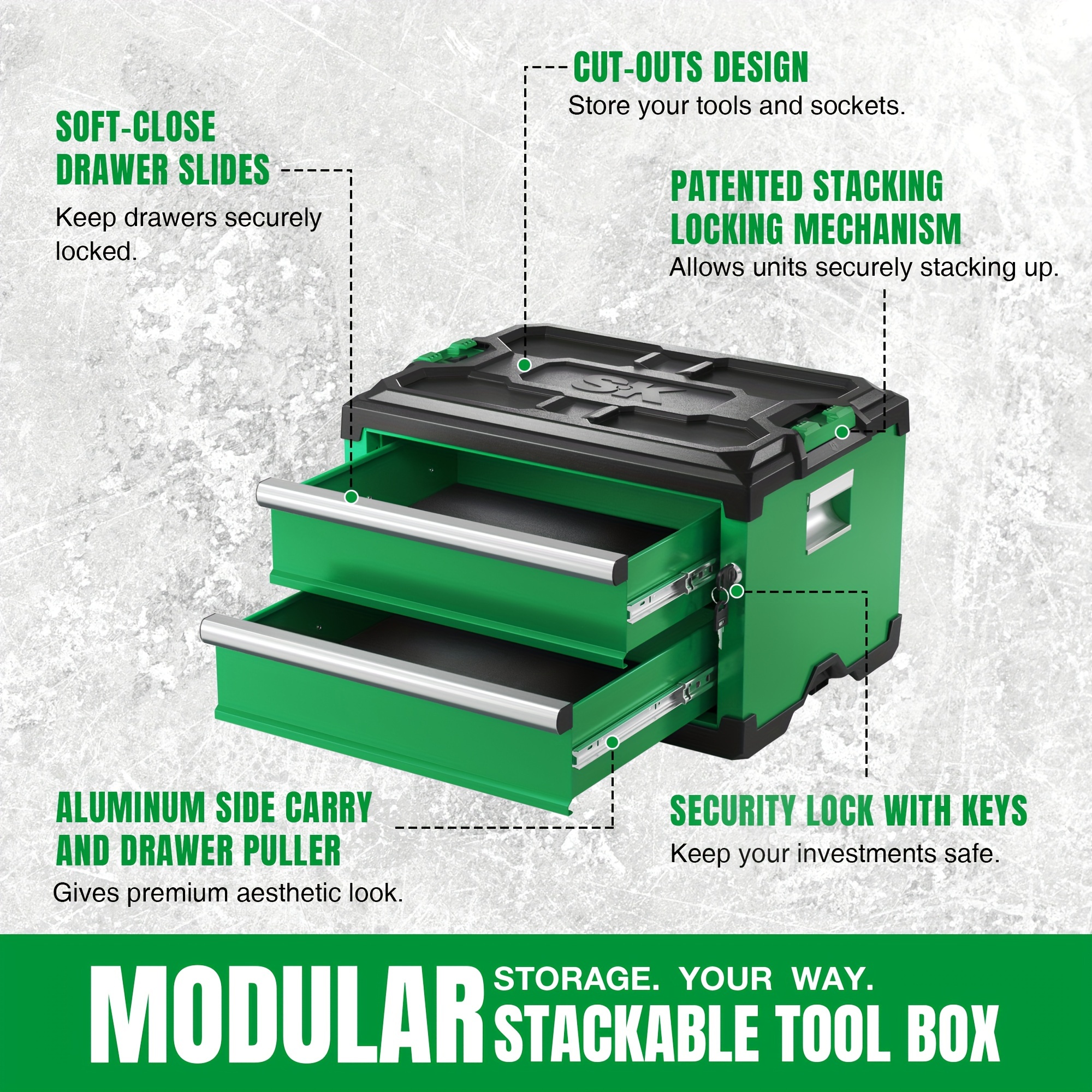 Sk Modular Stackable Storage Tool drawer Steel Box - Temu