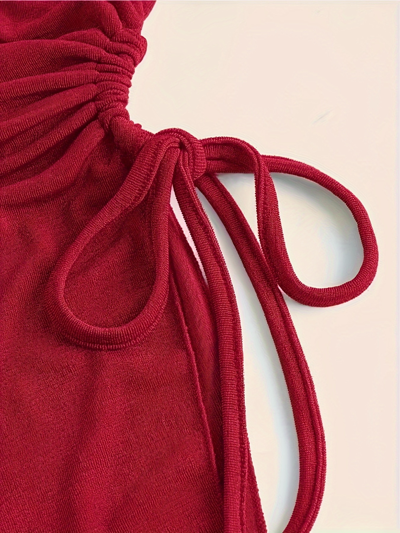 Drawstring Side Asymmetric Hem Tube Top Casual Ring Detail - Temu